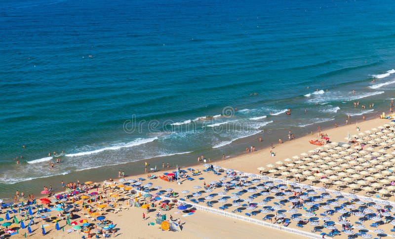 Wide Public Beach of Gaeta, Italy Stock Photo - Image of crowd, leisure ...