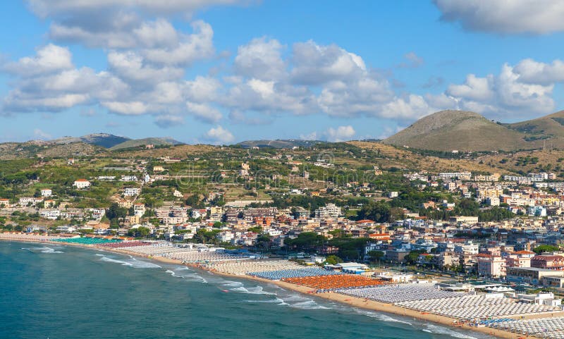 Wide Public Beach of Gaeta, Italy Stock Photo - Image of seashore ...