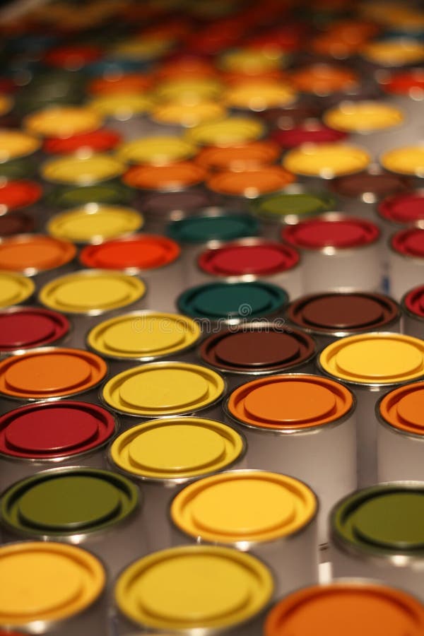 Wide range of paint cans stock image. Image of decoration - 4666517