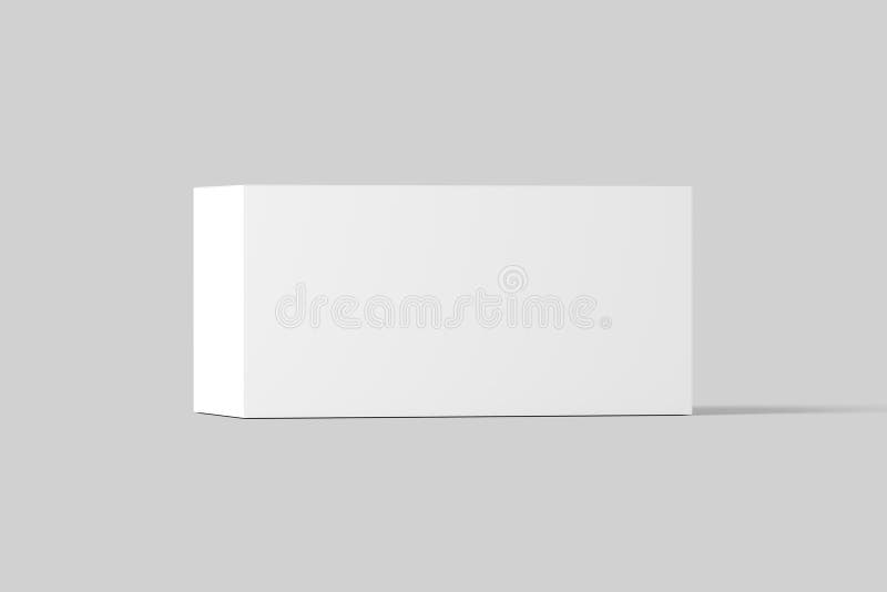 Wide Rectangle Box White Blank Mockup Stock Illustration - Illustration ...