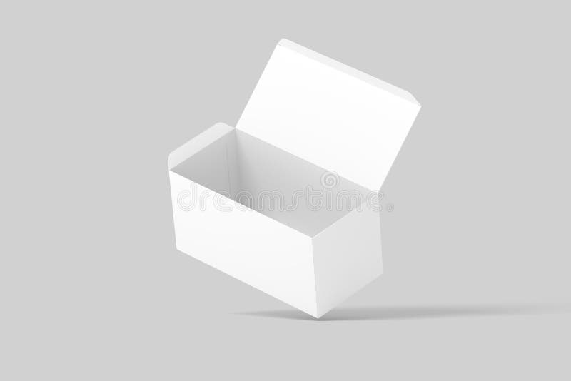 Wide Rectangle Box White Blank Mockup Stock Illustration - Illustration ...