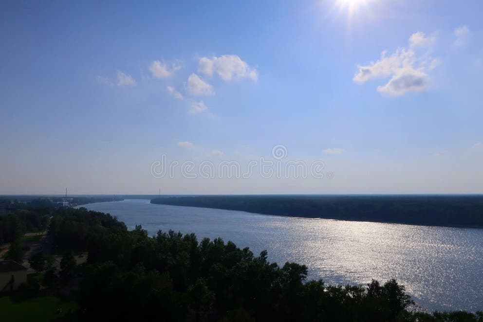 Wide river stock image. Image of trees, autumn, summer - 100464947