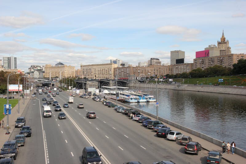 Wide street stock photo. Image of highway, cloudy, city - 14648908