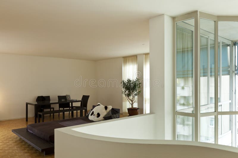 Wide Room with Large Window Stock Image - Image of room, space: 23166617