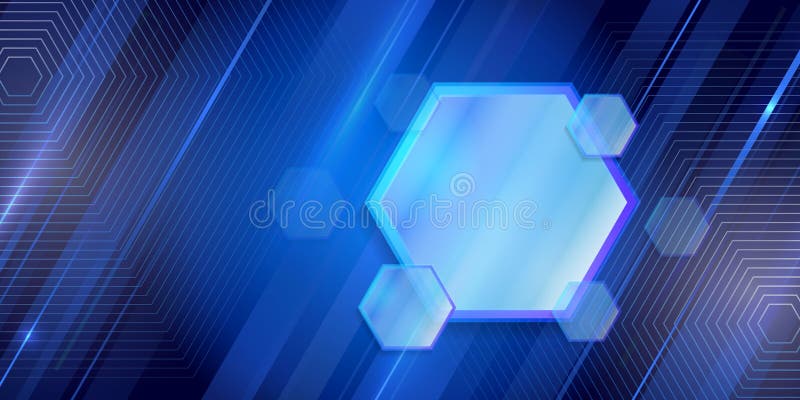 Wide Sci Fi Template with Polygons. Abstract Hexagons Science on the ...