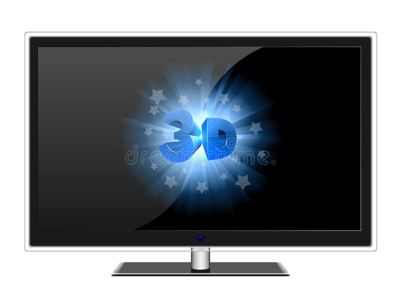 Wide screen 3D TV stock vector. Illustration of glass - 17498034