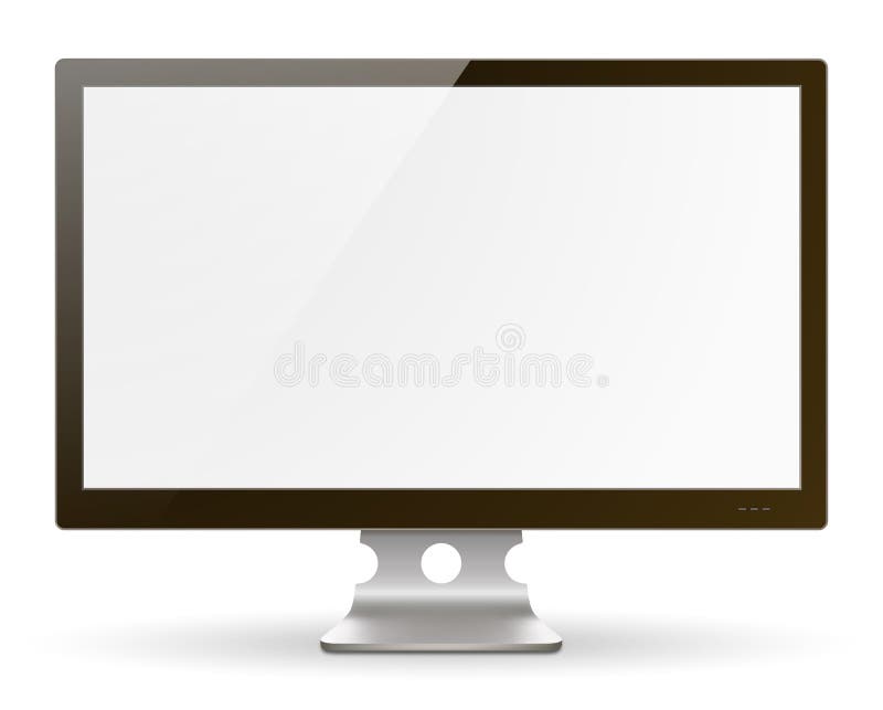 Wide Screen Computer Monitor Stock Vector - Illustration of crystal ...