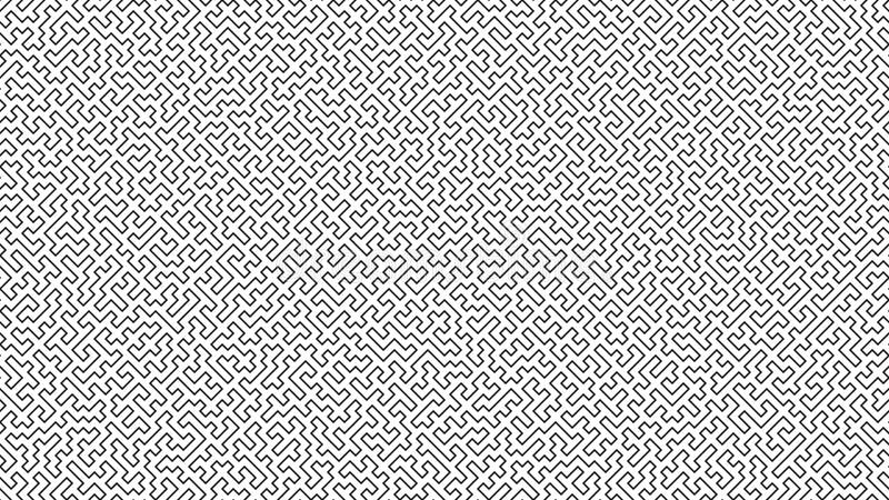 Wide Screen Labyrinth Line Art Seamless Pattern Stock Vector ...
