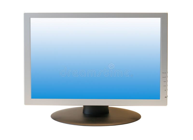 Wide Screen Computer Monitor at Angle Stock Photo - Image of television ...