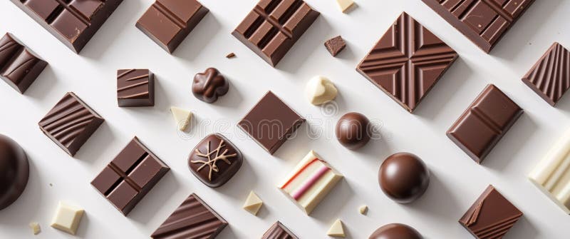 A Wide Selection of Assorted Chocolates Arranged for Sale Stock Image ...