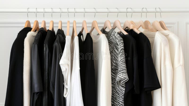 Wide Selection of Various Clothing Items Hanging on Hangers Inside a ...