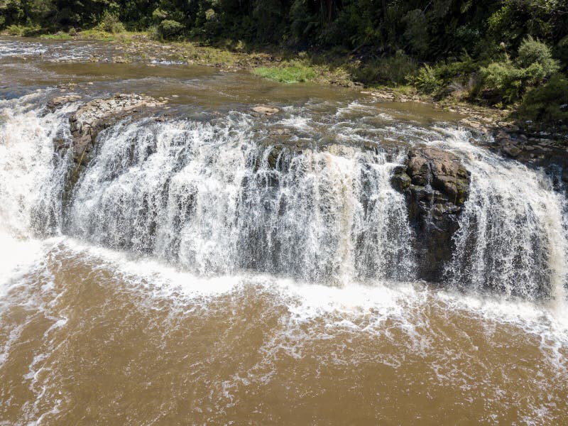 Waterfall Aerial View on a Small Stream Stock Image - Image of outdoors ...