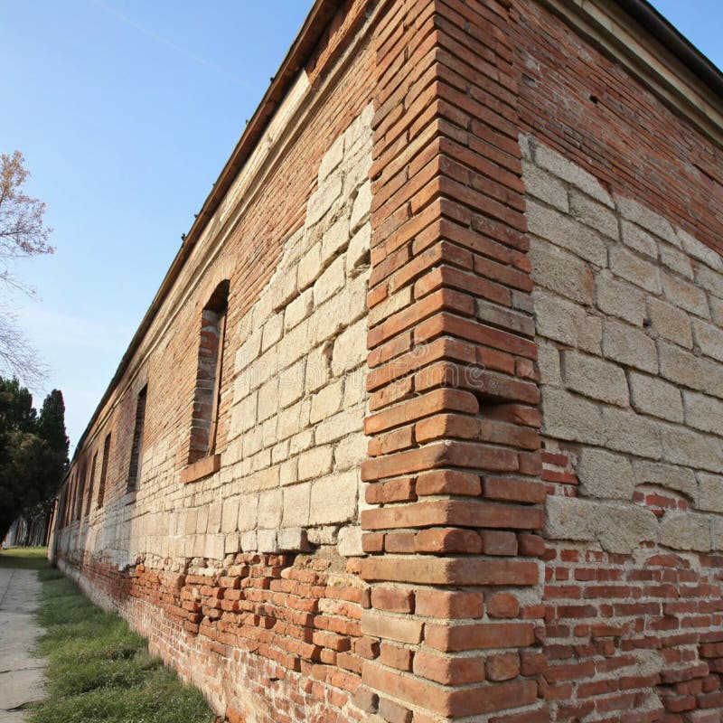 Brick wall of a building stock illustration. Illustration of solid ...