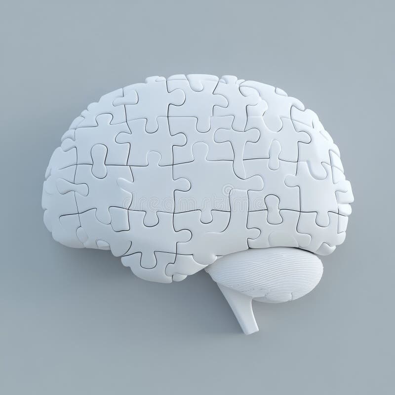 A Wide Shot Captures Holographic White Puzzle Pieces Assembling into a ...