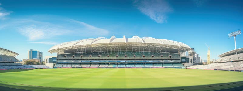 Wide Shot of the Cricket Ground Stock Illustration - Illustration of ...
