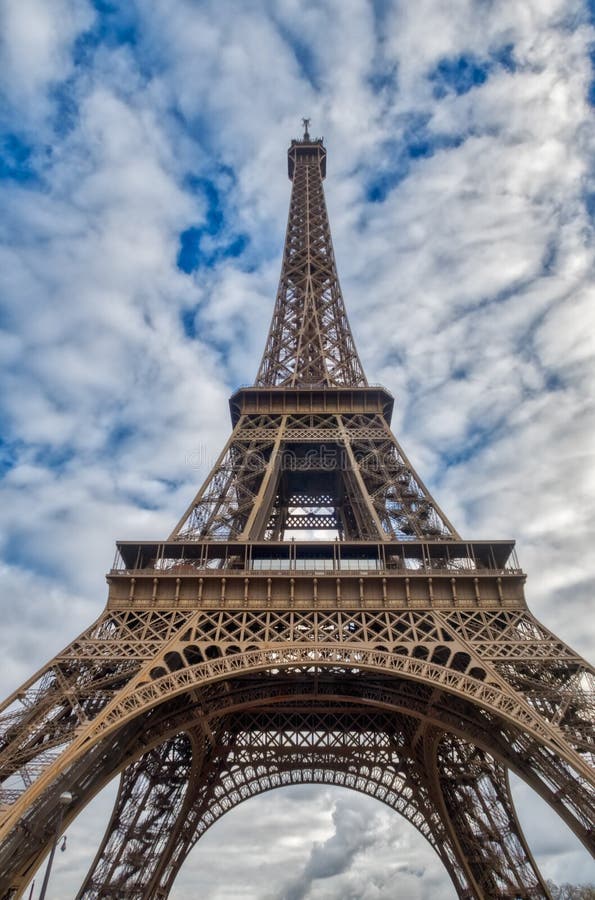 Wide Shot of Eiffel Tower - Paris, France Stock Photo - Image of ...