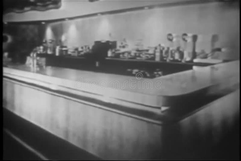 Empty Bar Counter and Tables in Restaurant at Stock Footage - Video of ...