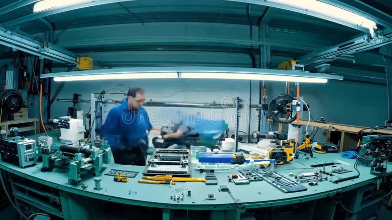 Complex Machine with Rotating Gears is Operating Stock Footage - Video ...