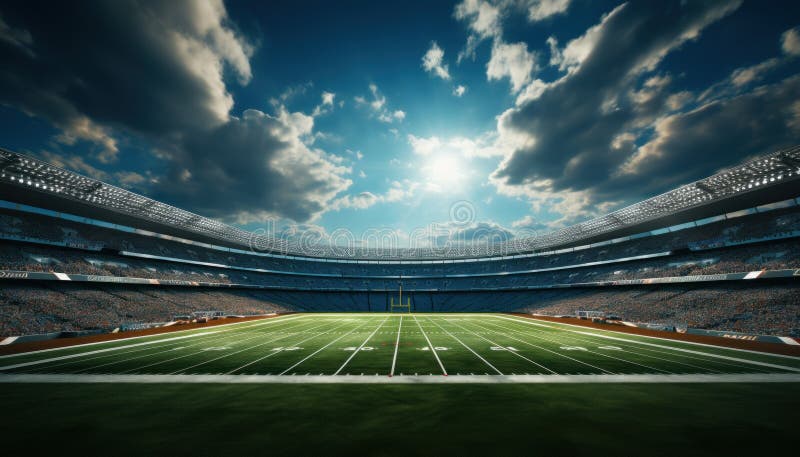 Wide Shot of Football Stadium Generative AI Stock Illustration ...