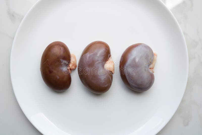 Wide Shot of Kidneys on a White Plate. Stock Photo - Image of anatomy ...