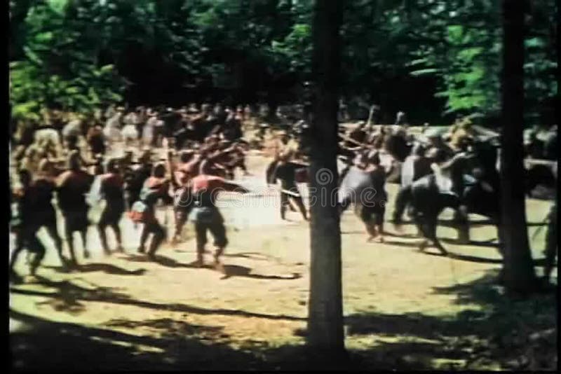 Medieval Warriors of Vikings are Fighting during Attack . Stock Footage ...