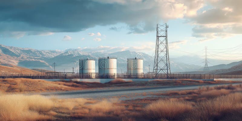 Wide Shot of New Generation Small Modular Nuclear Reactors Installed in ...