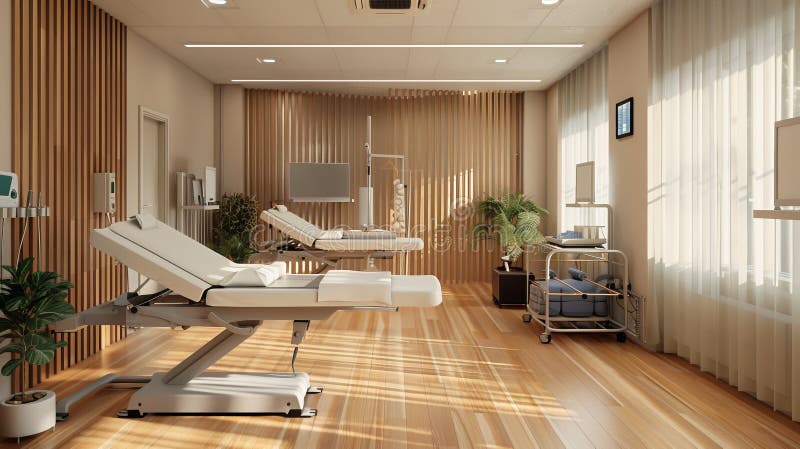 Wide Shot of a Physiotherapy Room with a Designated Area for Text ...