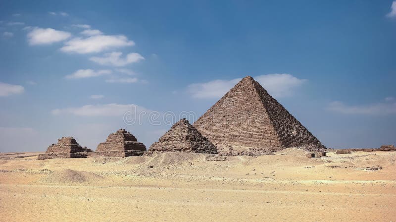 Wide Shot of Pyramids at Giza Near Cairo Stock Photo - Image of ...