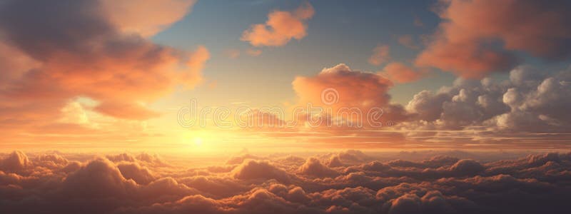 Wide Shot of the Sky with Sunset Stock Illustration - Illustration of ...