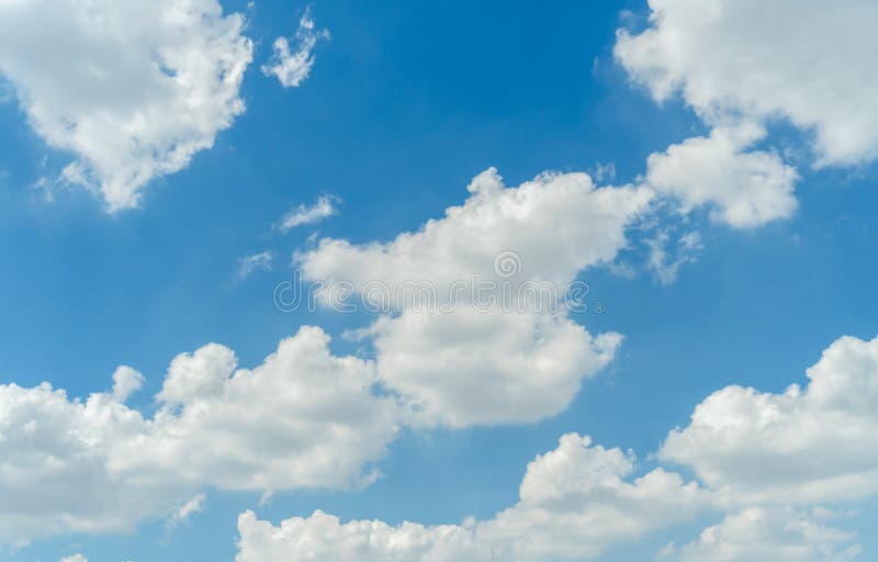 Wide Sky Panorama with Scattered Cumulus Clouds. Blue Sky with Clouds ...
