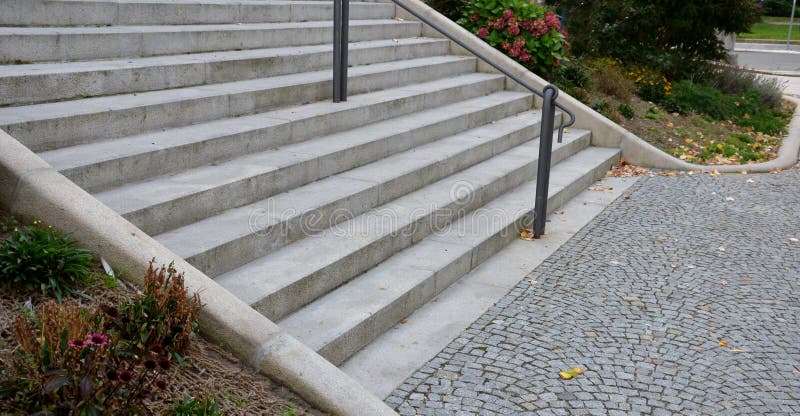 Zig Zag of Railings on Ramp Leading To Street Stock Photo - Image of ...