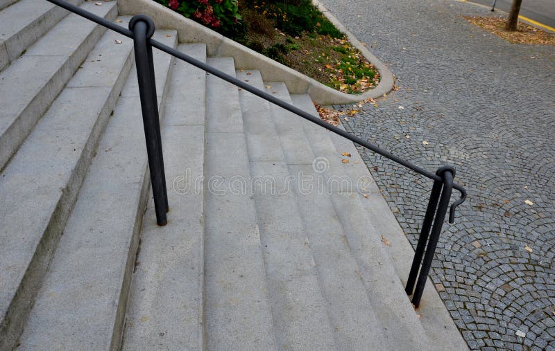 Zig Zag of Railings on Ramp Leading To Street Stock Photo - Image of ...