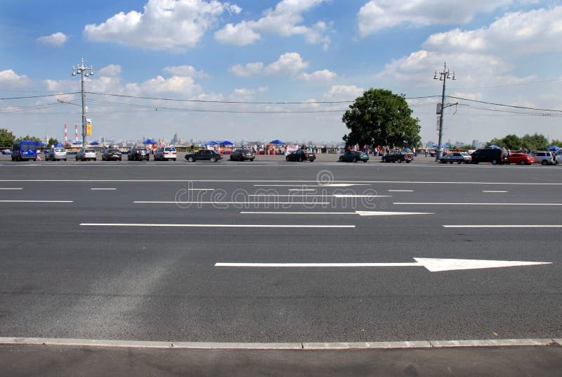 Wide street stock photo. Image of highway, cloudy, city - 14648908