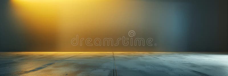 Wide Studio Background with Sleek Light Concrete Floor, Subtle Yellow ...