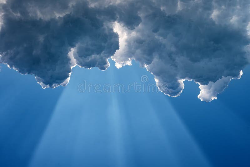 Sunbeam on blue sky stock photo. Image of sunshine, outdoor - 100445986