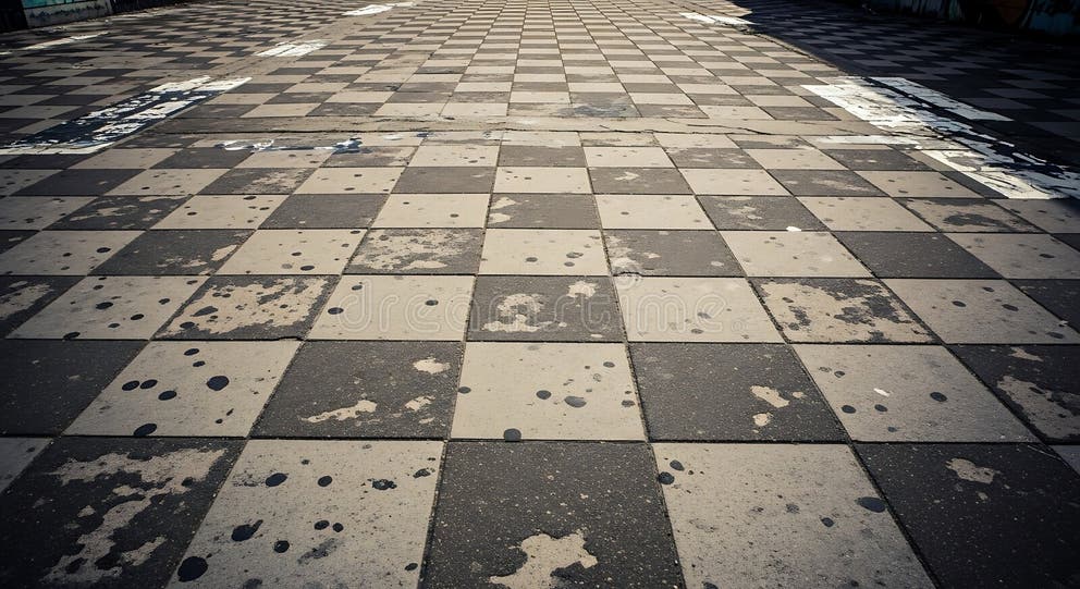 A Wide, Tiled Surface with a Checkerboard Pattern Featuring Alternating ...