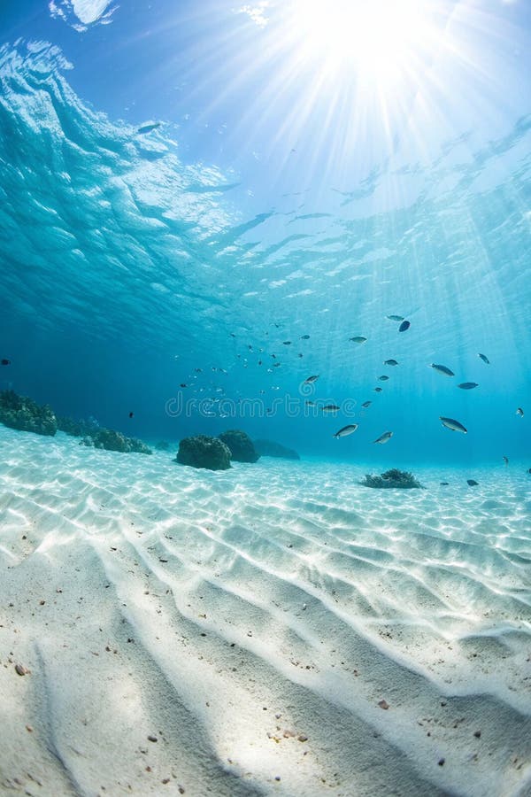 Underwater Blue Ocean Sandy Background Stock Illustration ...