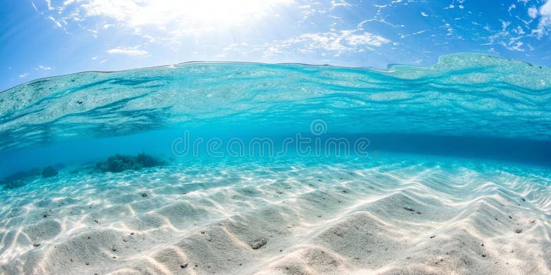 Underwater Blue Ocean Sandy Background Stock Illustration ...