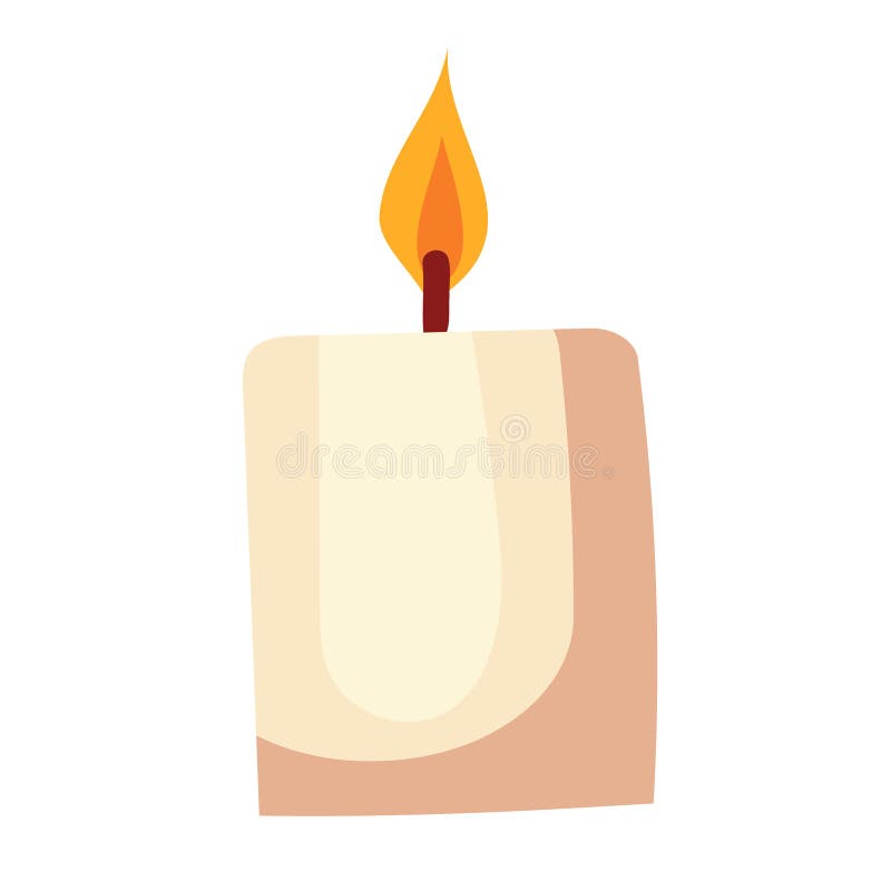 Wide Vector Candle in Simple Flat Style. Candle for Comfort in the Home ...