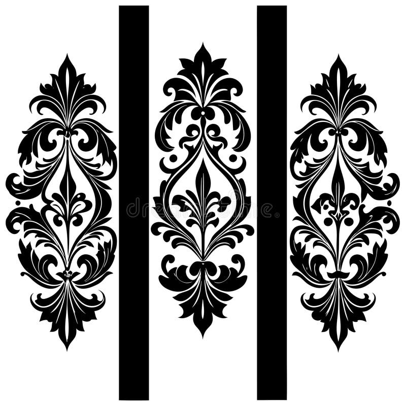 Wide Victorian-Style Vector Graphic with Three Modern Elements in a ...
