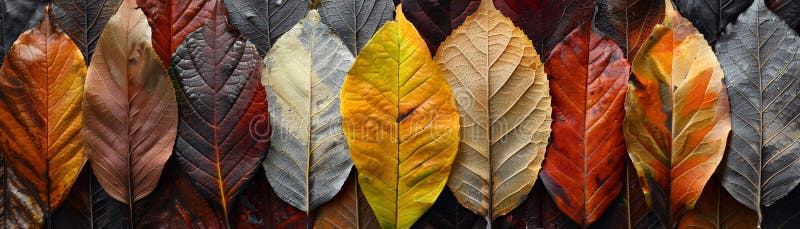 Wide View of an Array of Leaves Showcasing Diverse Natural Textures and ...