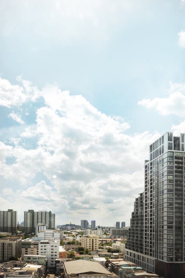 Wide View of the Big City at Noon the Building Has an Observation Deck ...