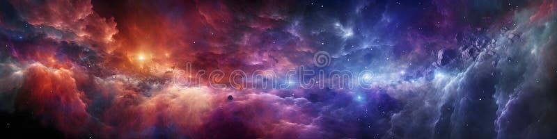 Panorama of Space and Stars Ai Generated. Stock Illustration ...