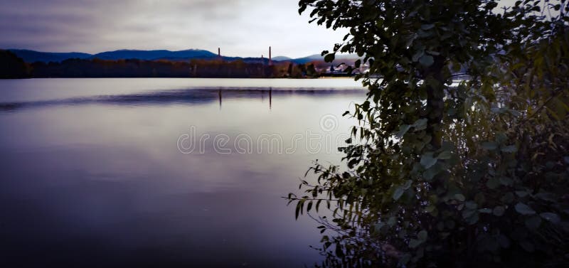 Wide View on a Dark Landscape. Stock Image - Image of evening, dark ...