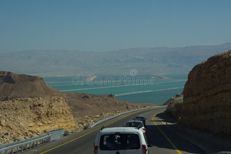 Wide View of Desert Road through the Isreal Southwest. Stock Photo ...