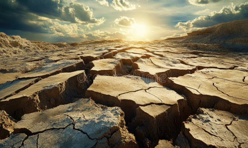 Wide View of a Drought-affected Landscape Stock Photo - Image of brown ...