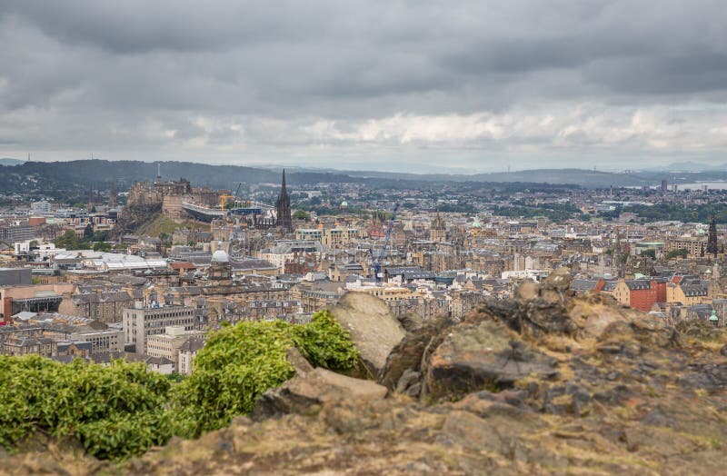 Wide View of Edinburgh Skyline Stock Photo - Image of viscount, scots ...