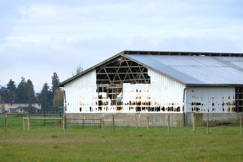Farm Building and Fire Damage Stock Photo - Image of repair, aftermath ...