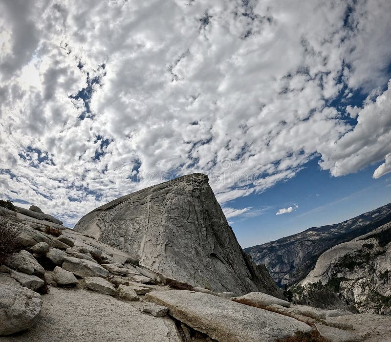Bizarre Half Dome Landscape Beneath a Cloud-Filled Sky (Yosemite ...