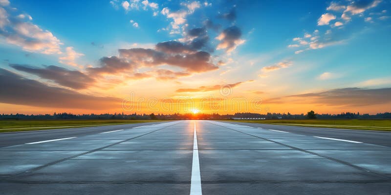 Wide View Journey, Wide Empty Road, Ideal for Presentation Slides Stock ...